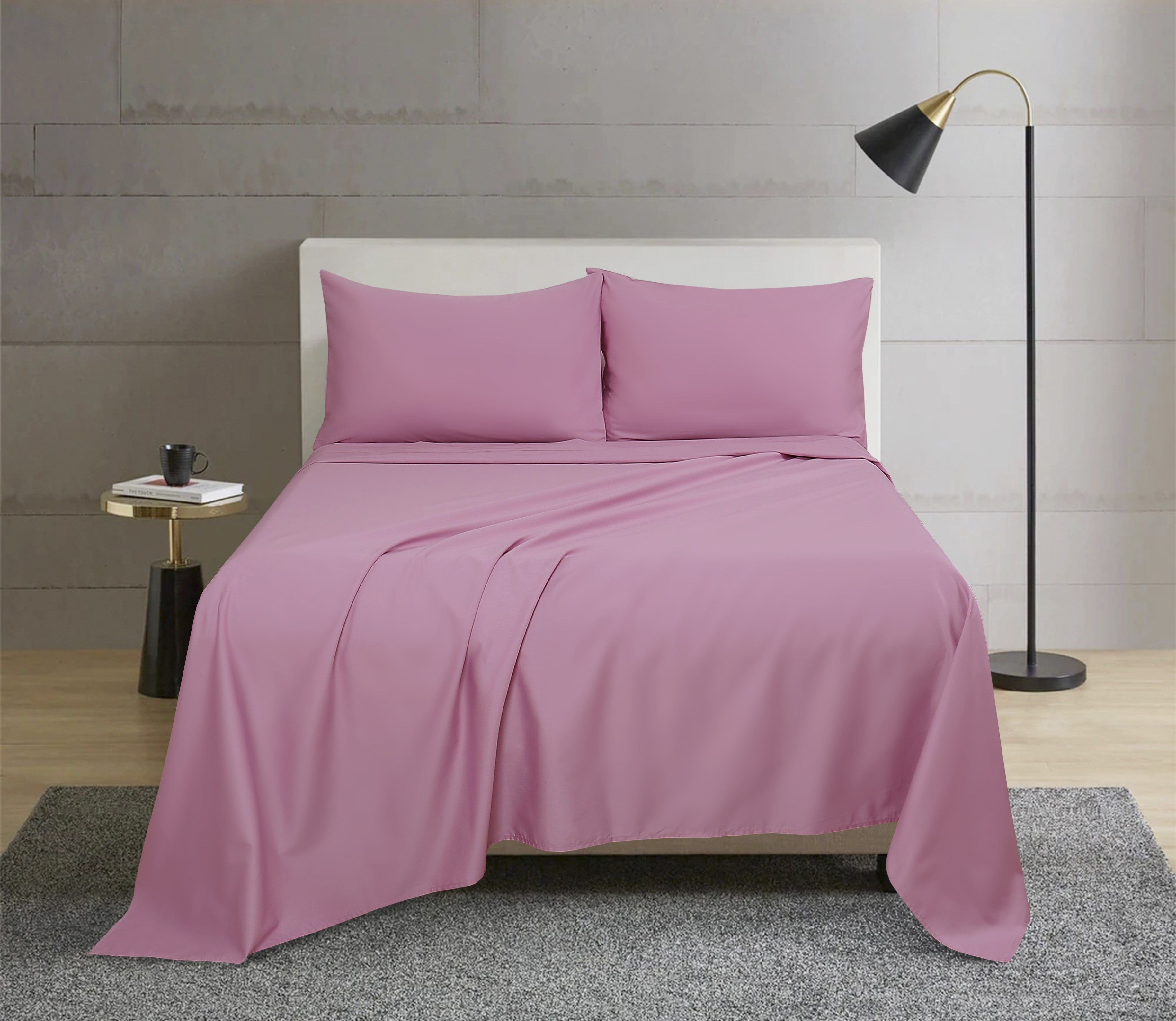 Plain Pink Complete Sheet Set – eight hours